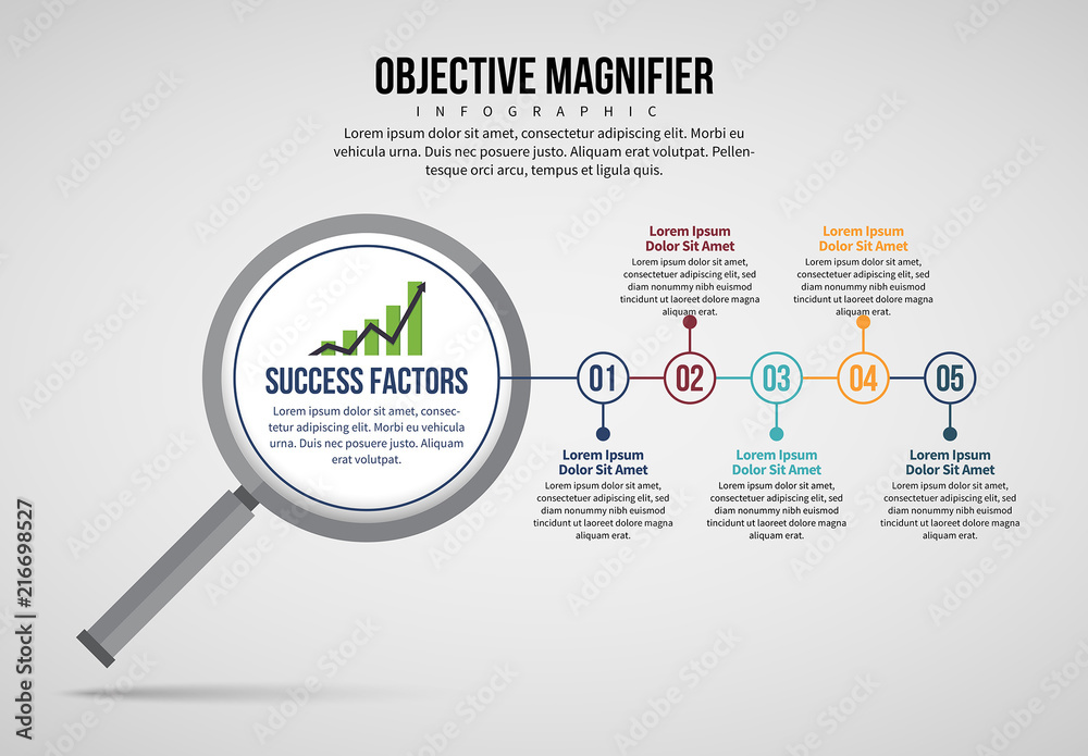 Magnifying Glass Infographic Layout Stock Template | Adobe Stock