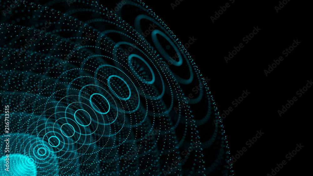 Cosmic galaxy illustration with nebula. Abstract 3d sphere made of ...