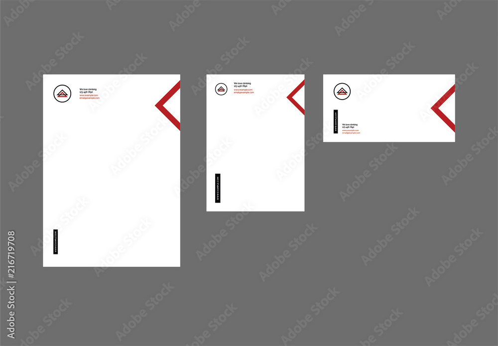 Envelope Layout Set with Geometric Elements Stock Template | Adobe Stock