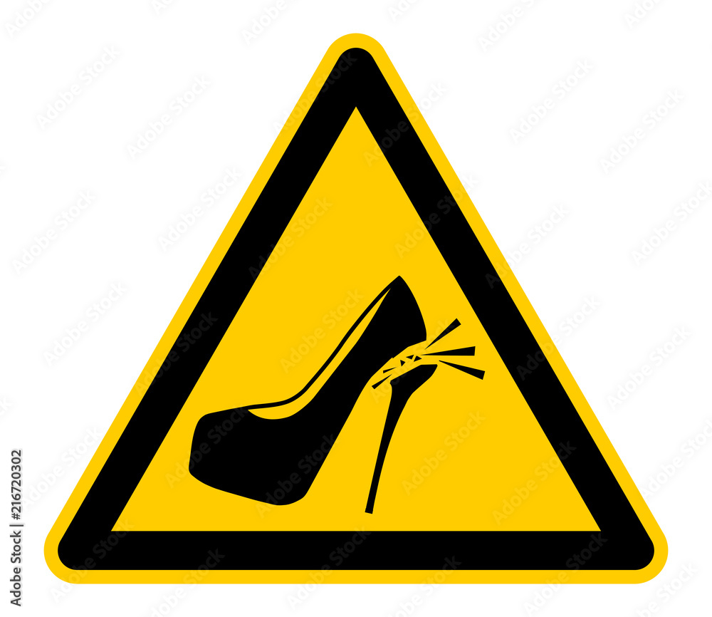 wso345 WarnSchildOrange - german - Warnzeichen: high heel shoes ...