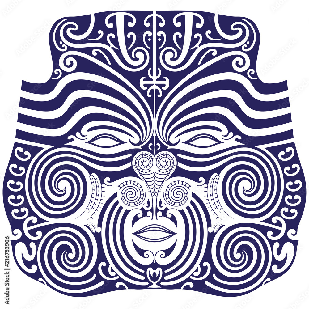 Maori traditional mask Stock Vector | Adobe Stock