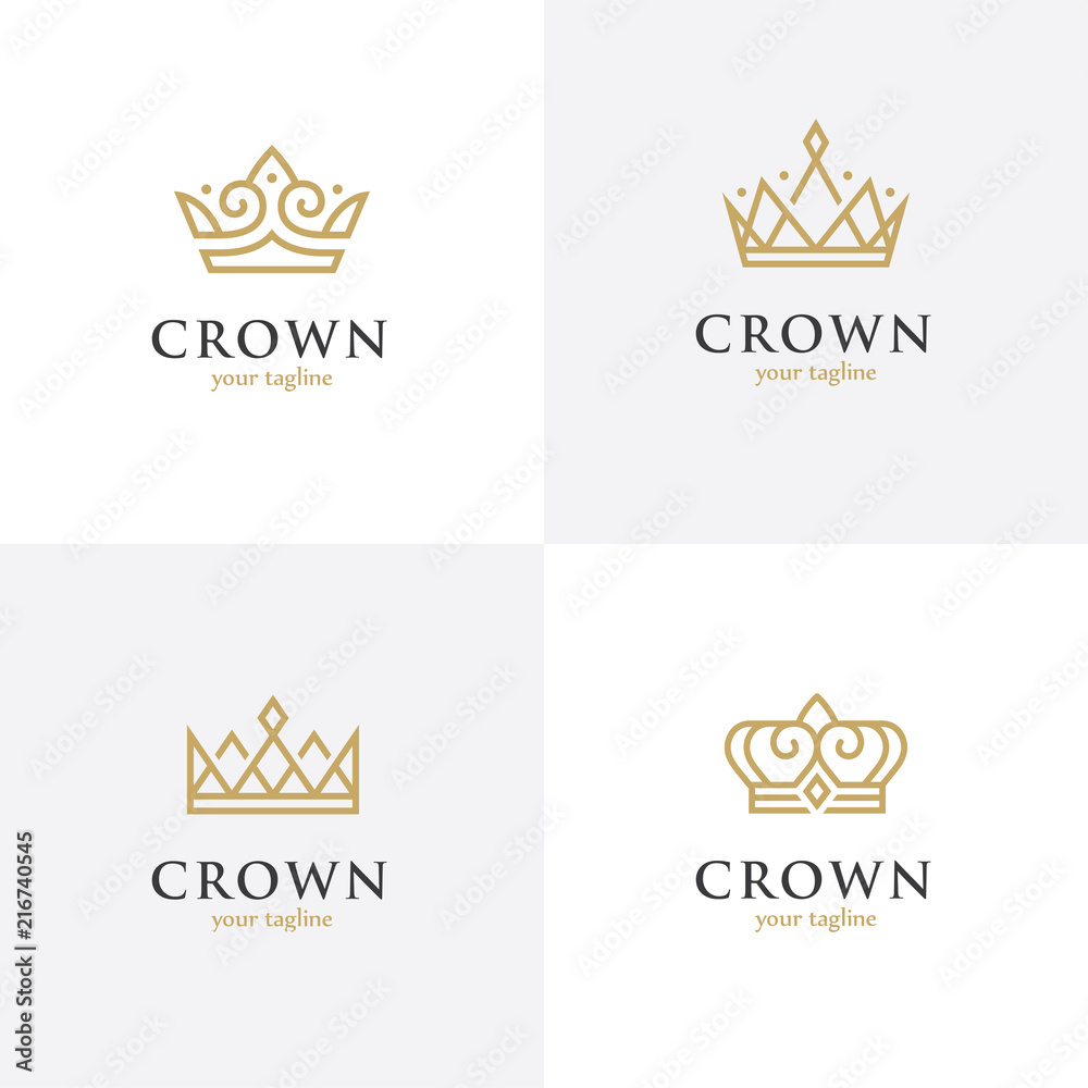 Four linear crown icons Stock Vector | Adobe Stock