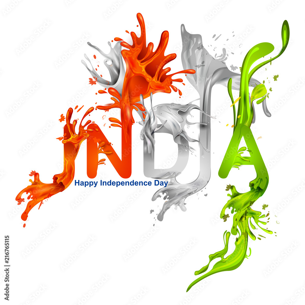 Splash of Indian Flag on Happy Independence Day of India background ...