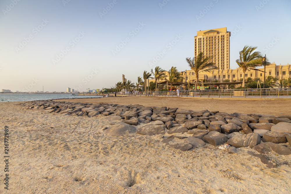 Jeddah Fountain Sea Beach Sunset in Saudi Arabias southern corniche ...