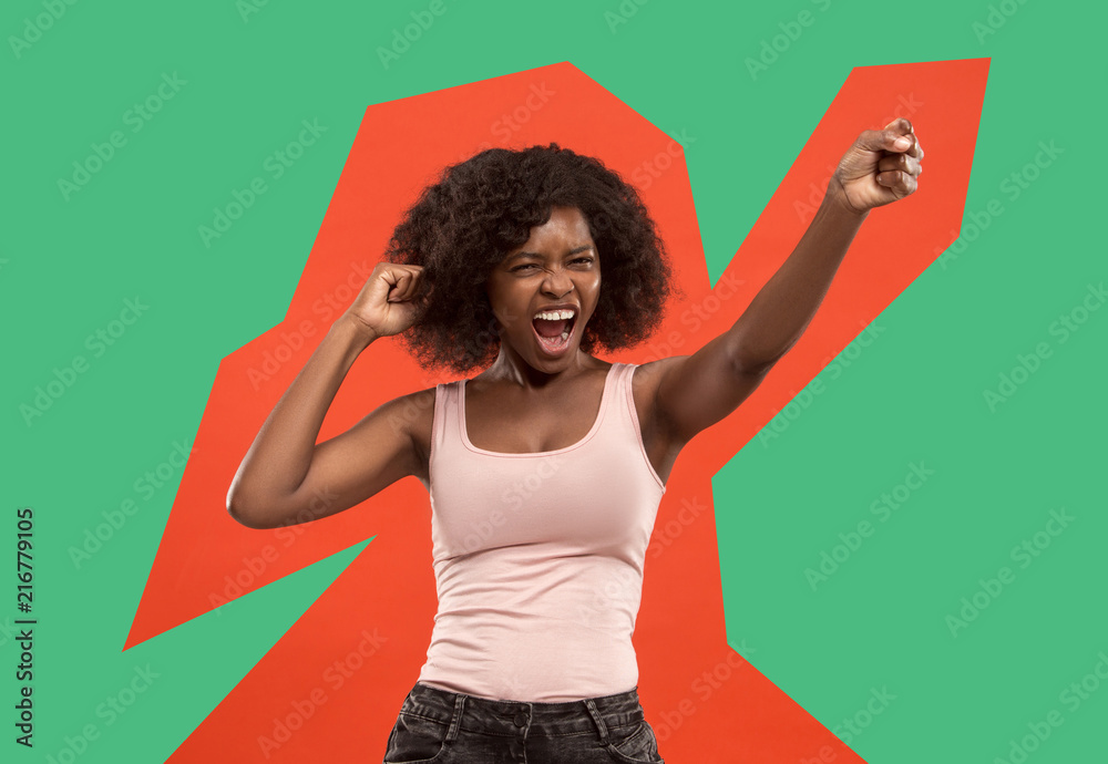 I won. Winning success happy woman celebrating being a winner. Dynamic ...