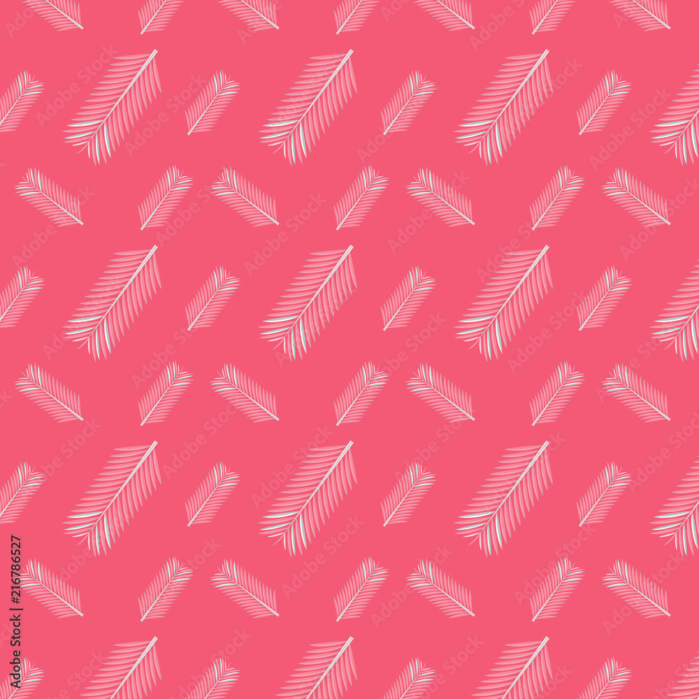 light pink tree leaves over pink background in a seamless cool pattern ...