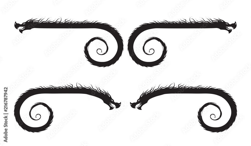 dragon page separator decoration Stock Vector | Adobe Stock