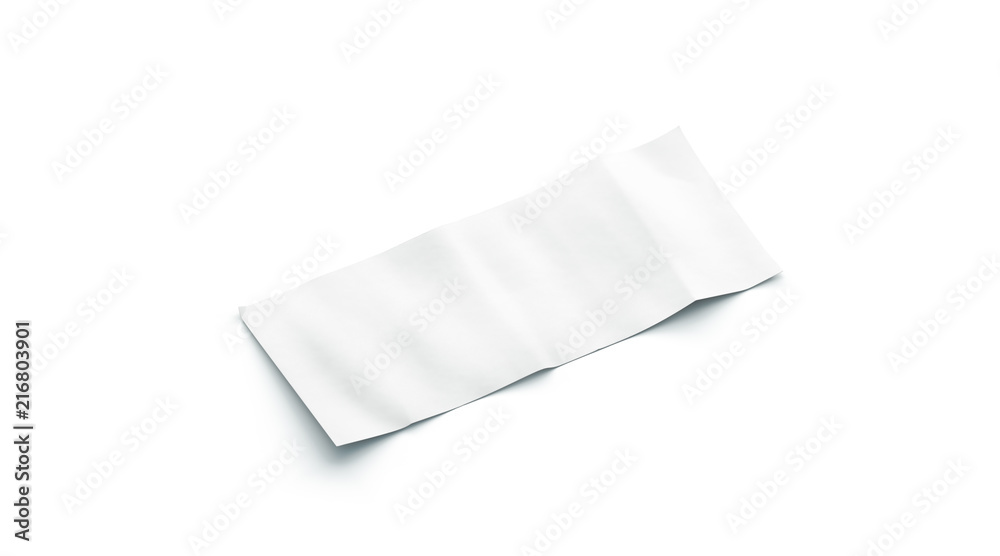 Blank white banknote mock up, isolated, side view, 3d rendering. Empty ...