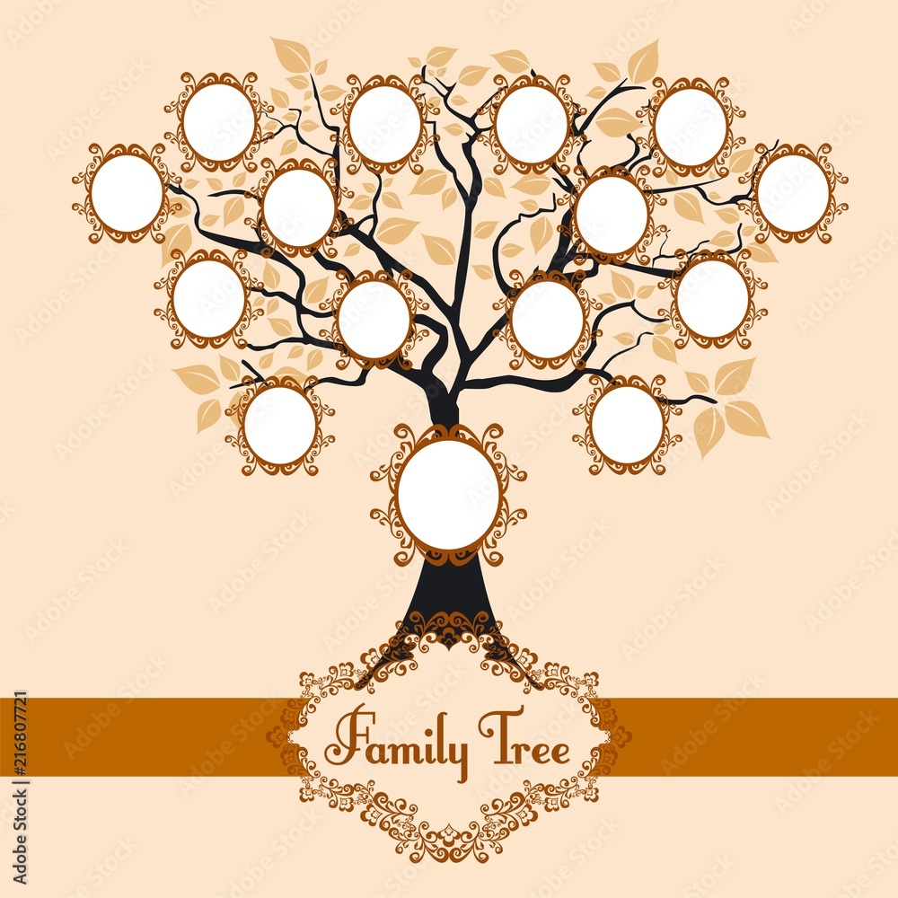 Vector illustration family tree Stock Vector | Adobe Stock