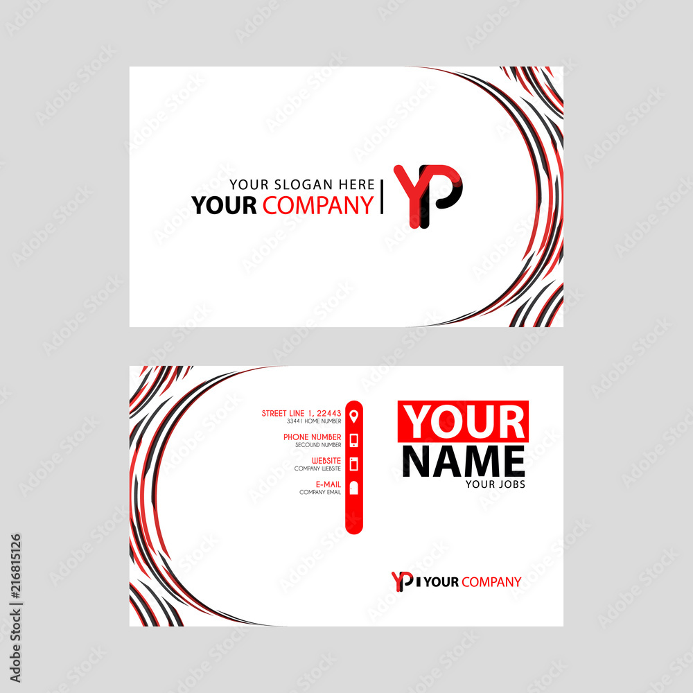 Vetor de Letter YP logo in black which is included in a name card or ...