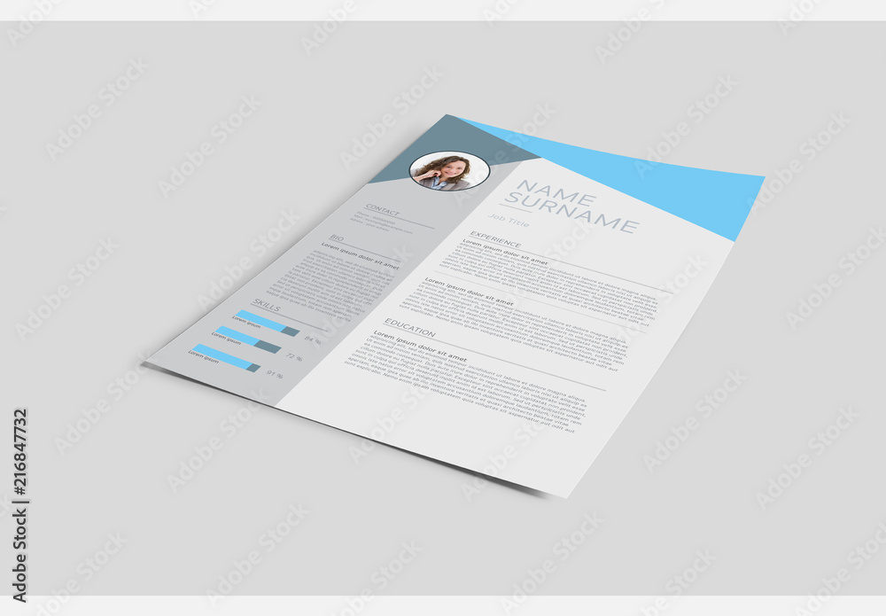 Sheet of Paper Mockup with Editable Layout Stock Template | Adobe Stock
