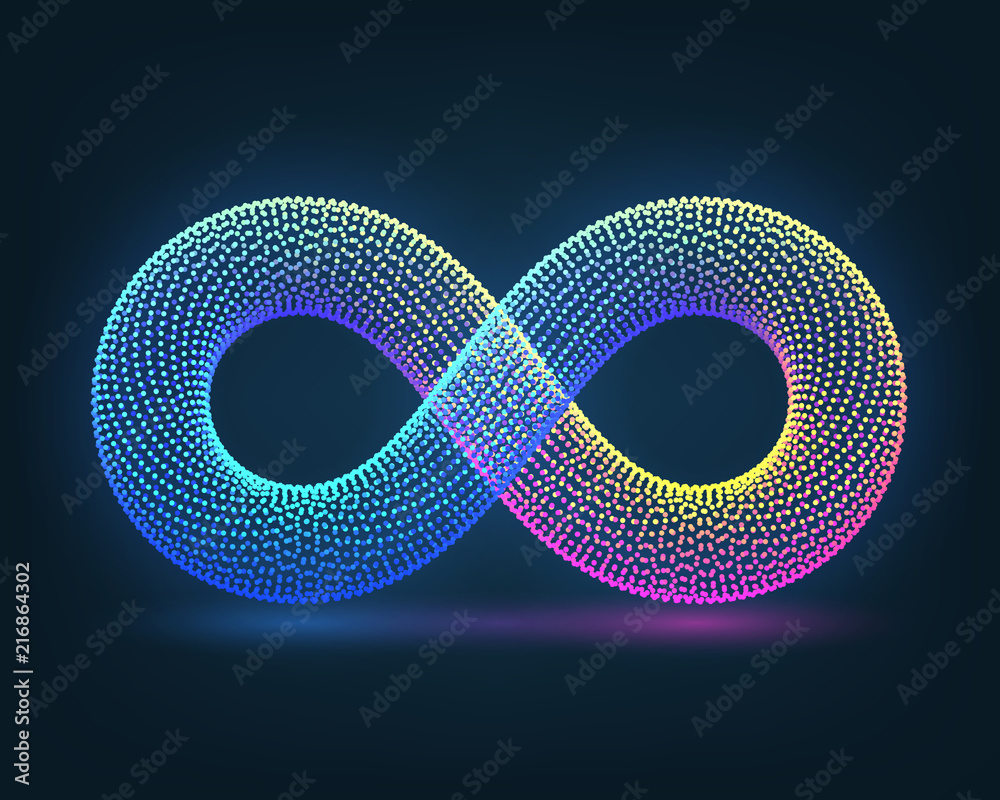 Neon sign of infinity on a dark background Stock Vector | Adobe Stock