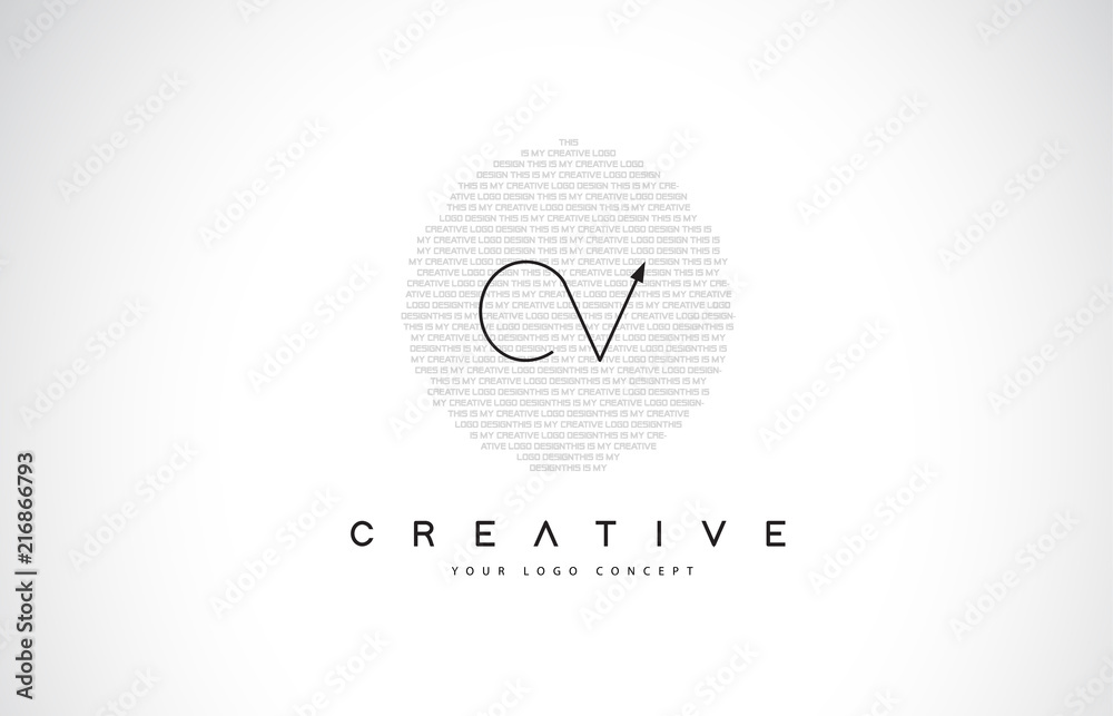 CV C V Logo Design with Black and White Creative Text Letter Vector ...