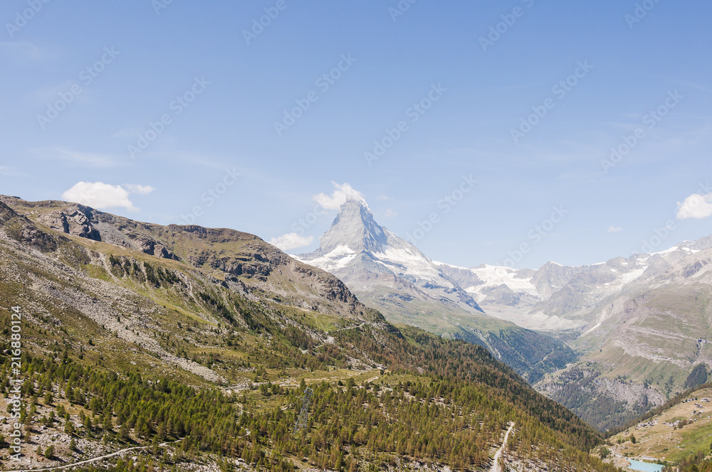 Zermatt, Matterhorn, Walliser Berge, Alpen, Blauherd, Wanderweg ...