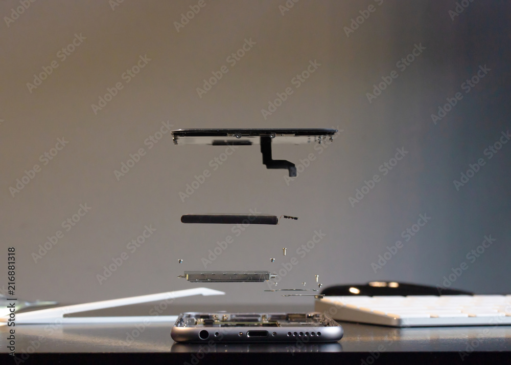 Smartphone Battery Replacement Exploded View Stock Photo | Adobe Stock