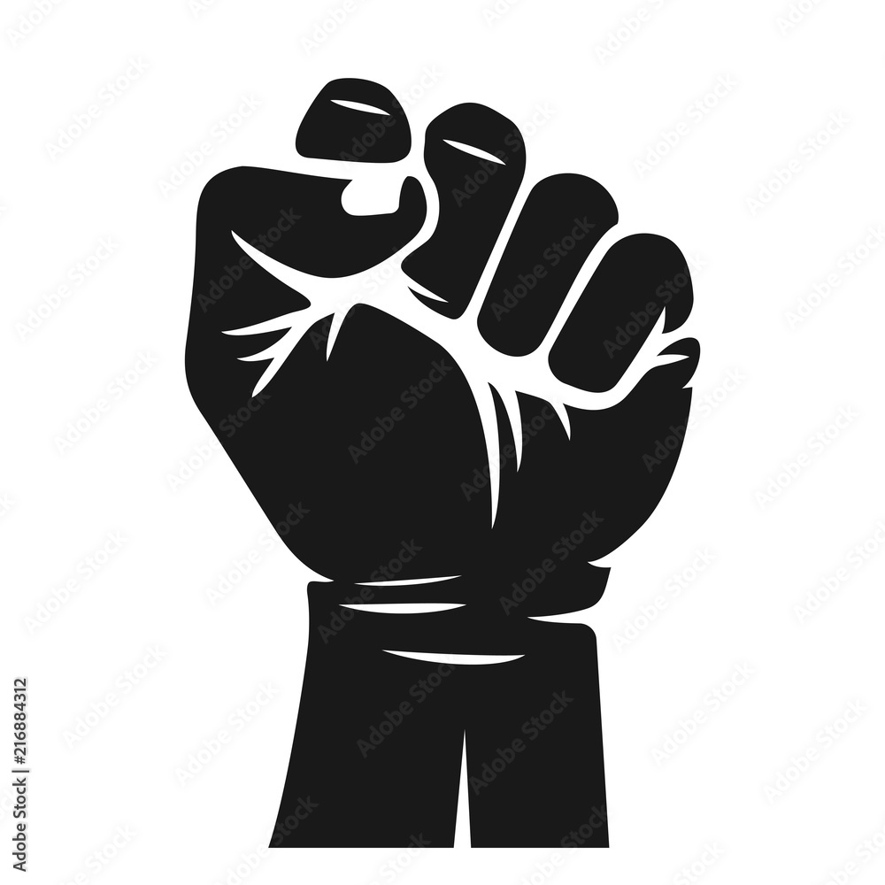 Rising hand fist vector illustrtion. Protest, rebel, independence ...