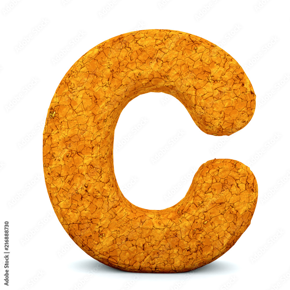 Letter C, font soil drought cracked, dry mud alphabet, path save. Stock ...