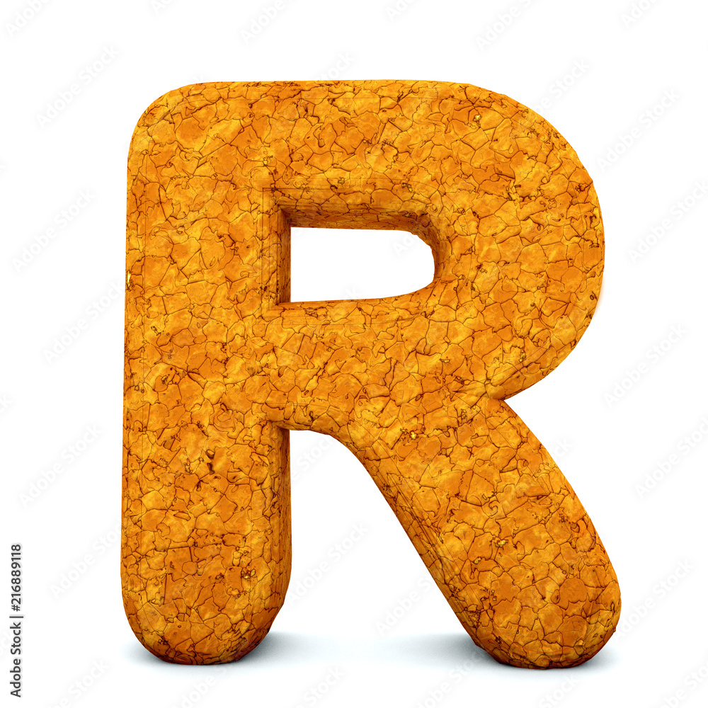 Letter R, font soil drought cracked, dry mud alphabet, path save. Stock ...