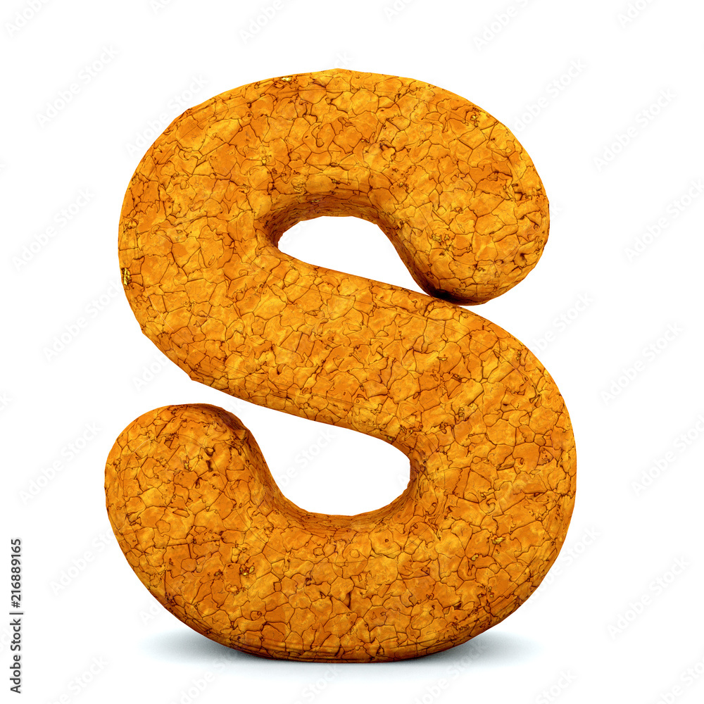 Letter S, font soil drought cracked, dry mud alphabet, path save. Stock ...