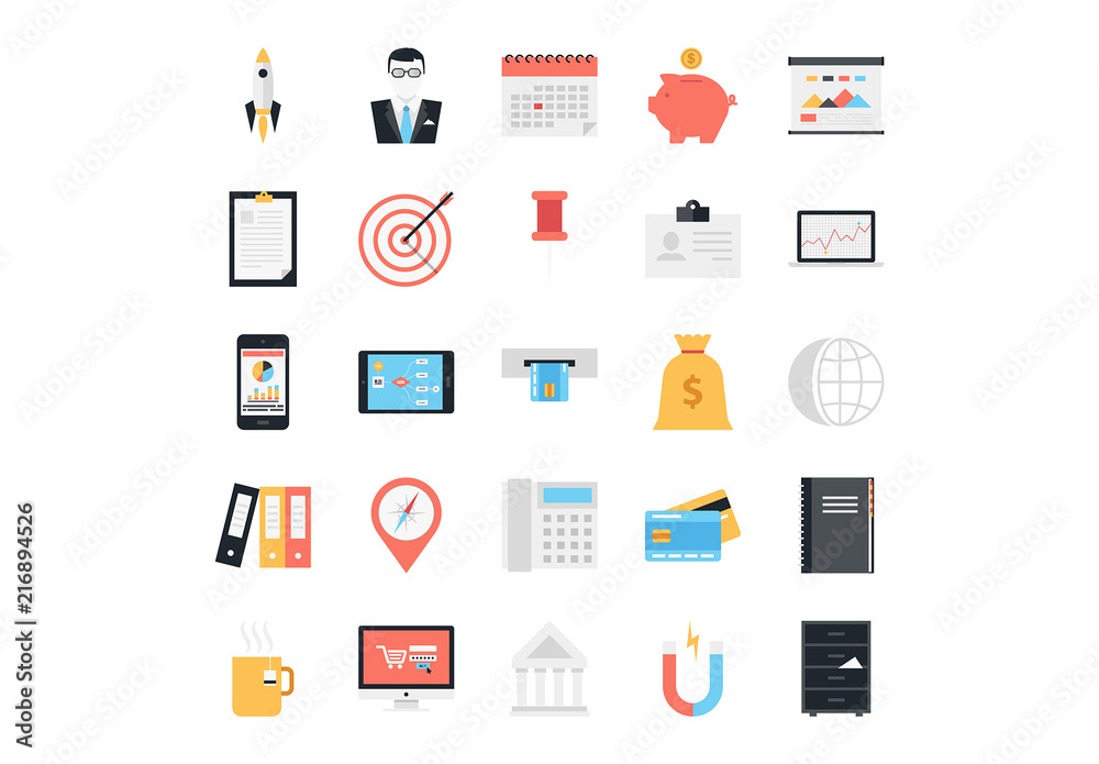 25 Business and Finance Icons Stock Template | Adobe Stock