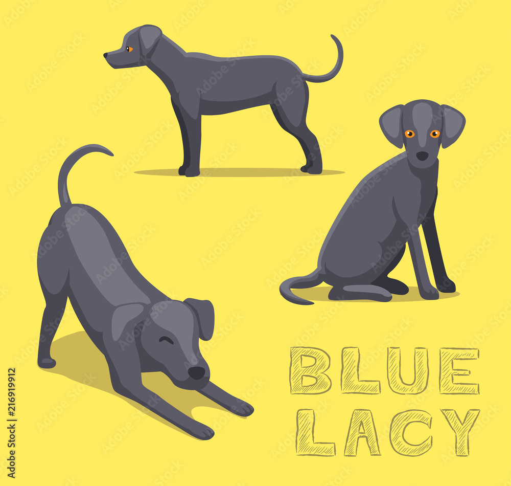 Dog Blue Lacy Cartoon Vector Illustration Stock Vector | Adobe Stock