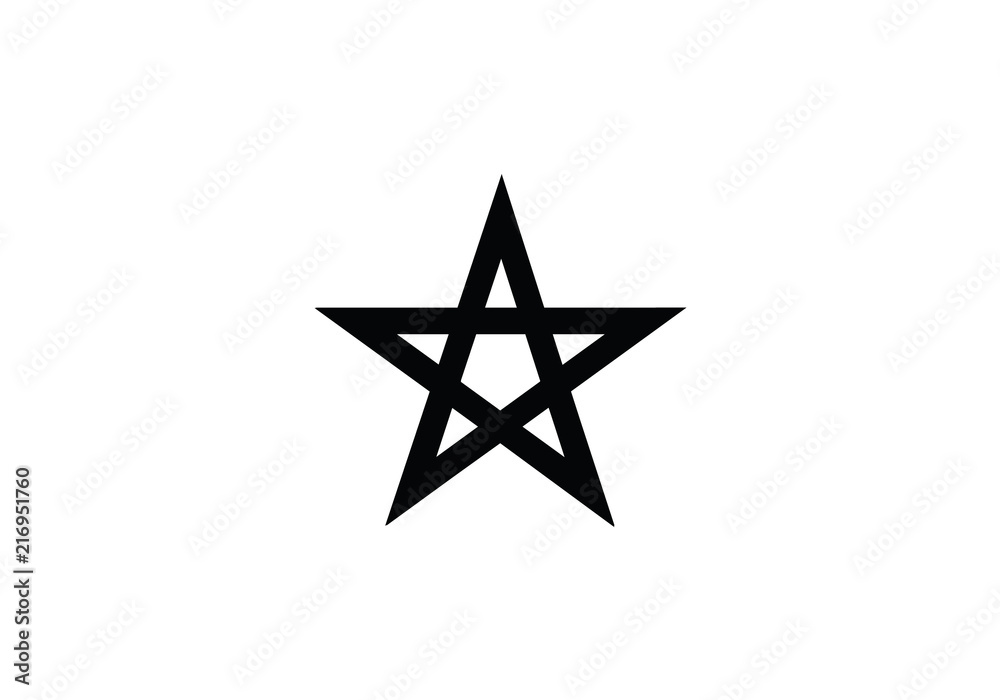 Morocco national symbol star 5 point black vector illustration Stock ...