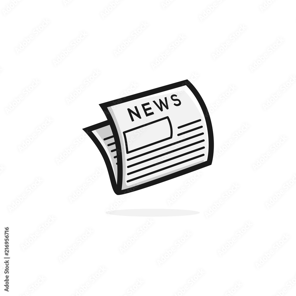 newspaper vector illustration logo icon clipart Stock Vector | Adobe Stock