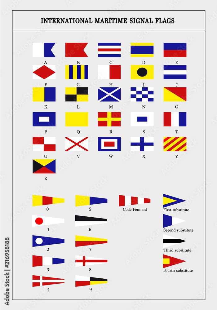 International maritime signal flags Stock Vector | Adobe Stock