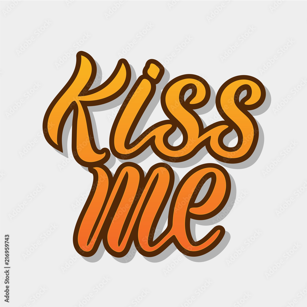 Vector illustration of kiss me for logotype, flyer, banner, invitaion ...