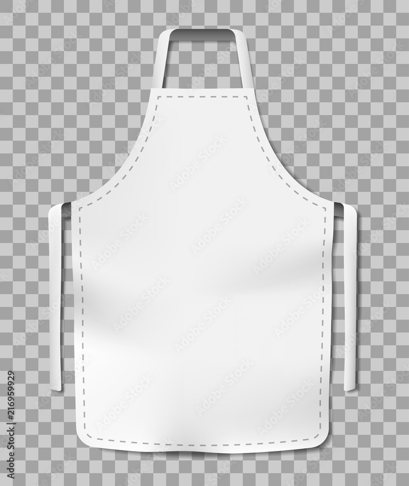 White blank kitchen chef apron isolated on transparent background ...
