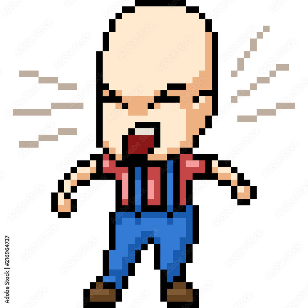 vector pixel art man yell Stock Vector | Adobe Stock