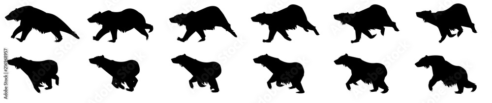Bear run cycle animation sprites, animation frames Stock Vector | Adobe ...