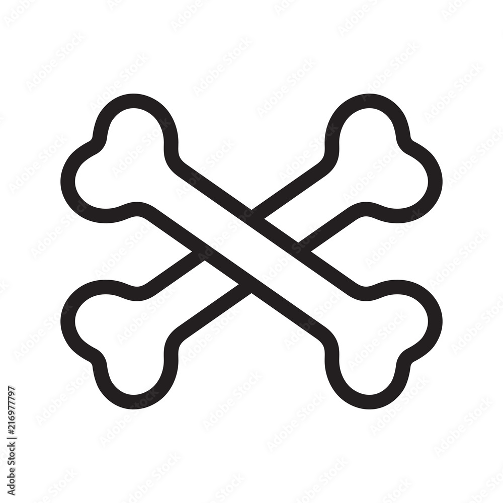 crossbones vector icon logo pirate bone Halloween cartoon illustration ...