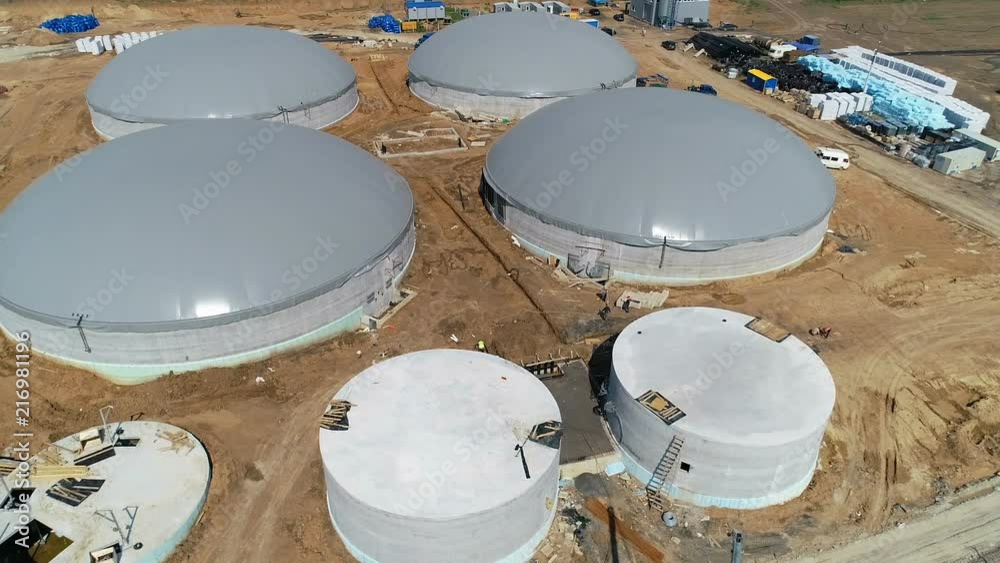 Production of biogas. Biogas plant. Construction of production ...