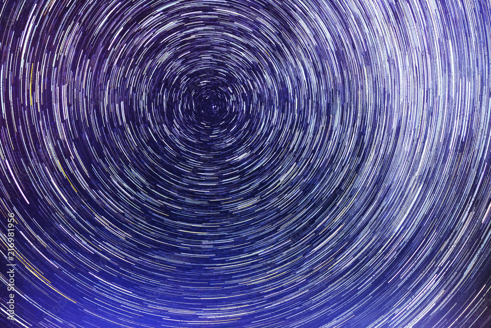 Star tracks in the night sky background image or blank for a photo ...