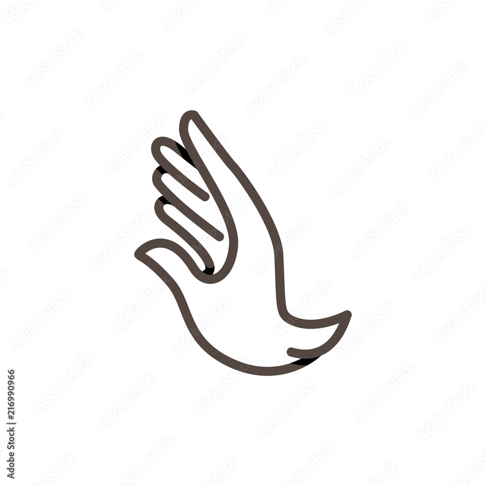hand dove line art logo icon vector Stock Vector | Adobe Stock