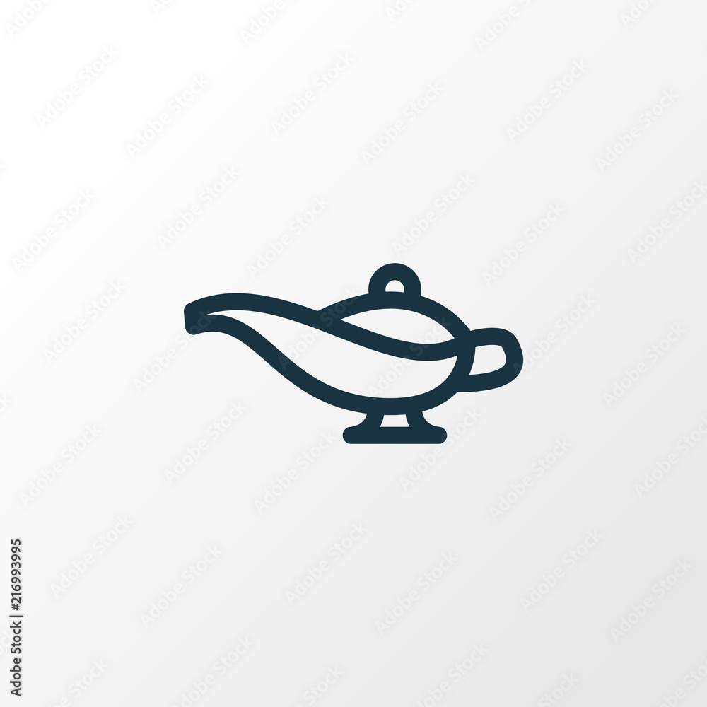 Lamp icon line symbol. Premium quality isolated genie element in trendy style. Stock Vector ...