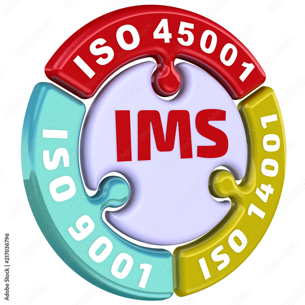 IMS. ISO Integrated Management System. The check mark in the form of a ...