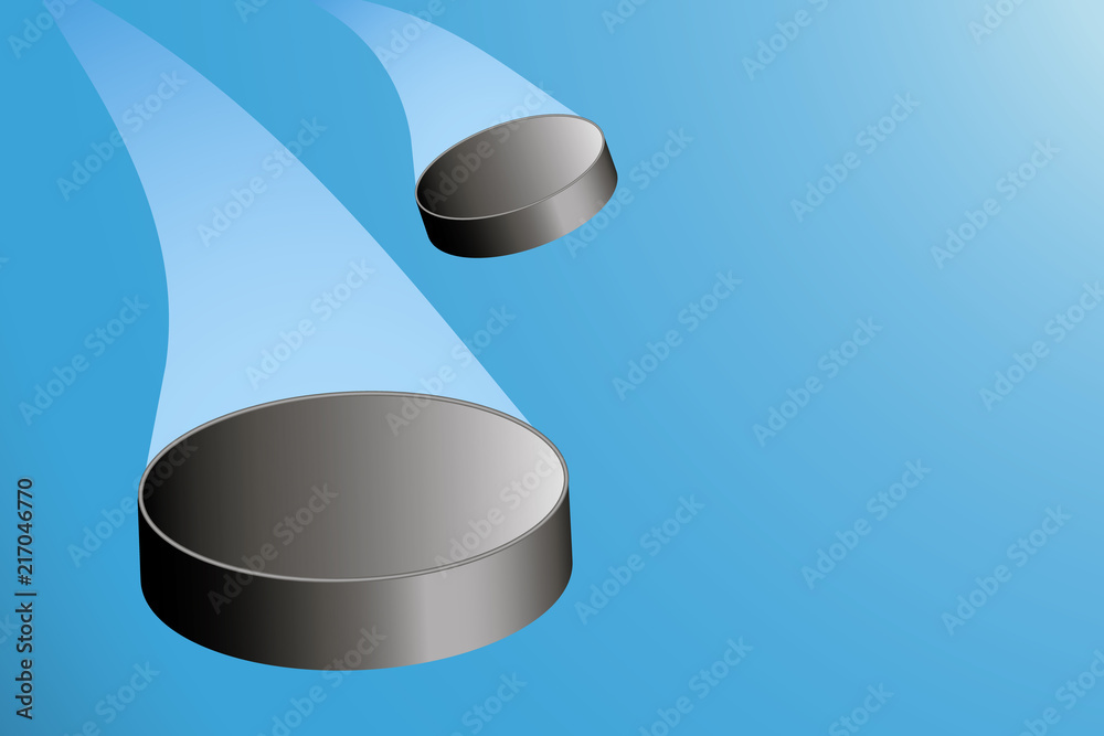 flying hockey puck to the left with a train Stock Vector | Adobe Stock