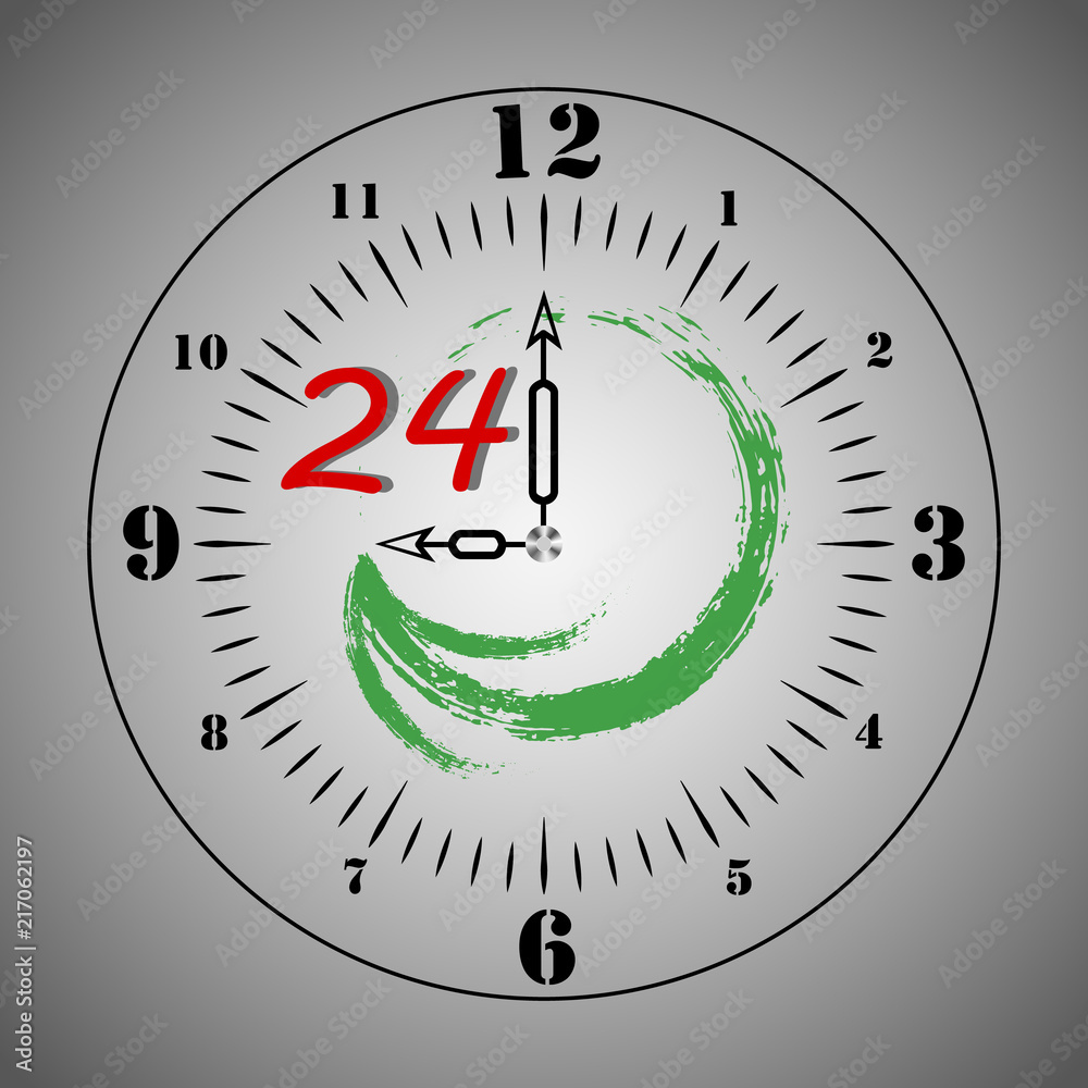 Twenty four hours. The symbol of round-the-clock operation, serving the ...