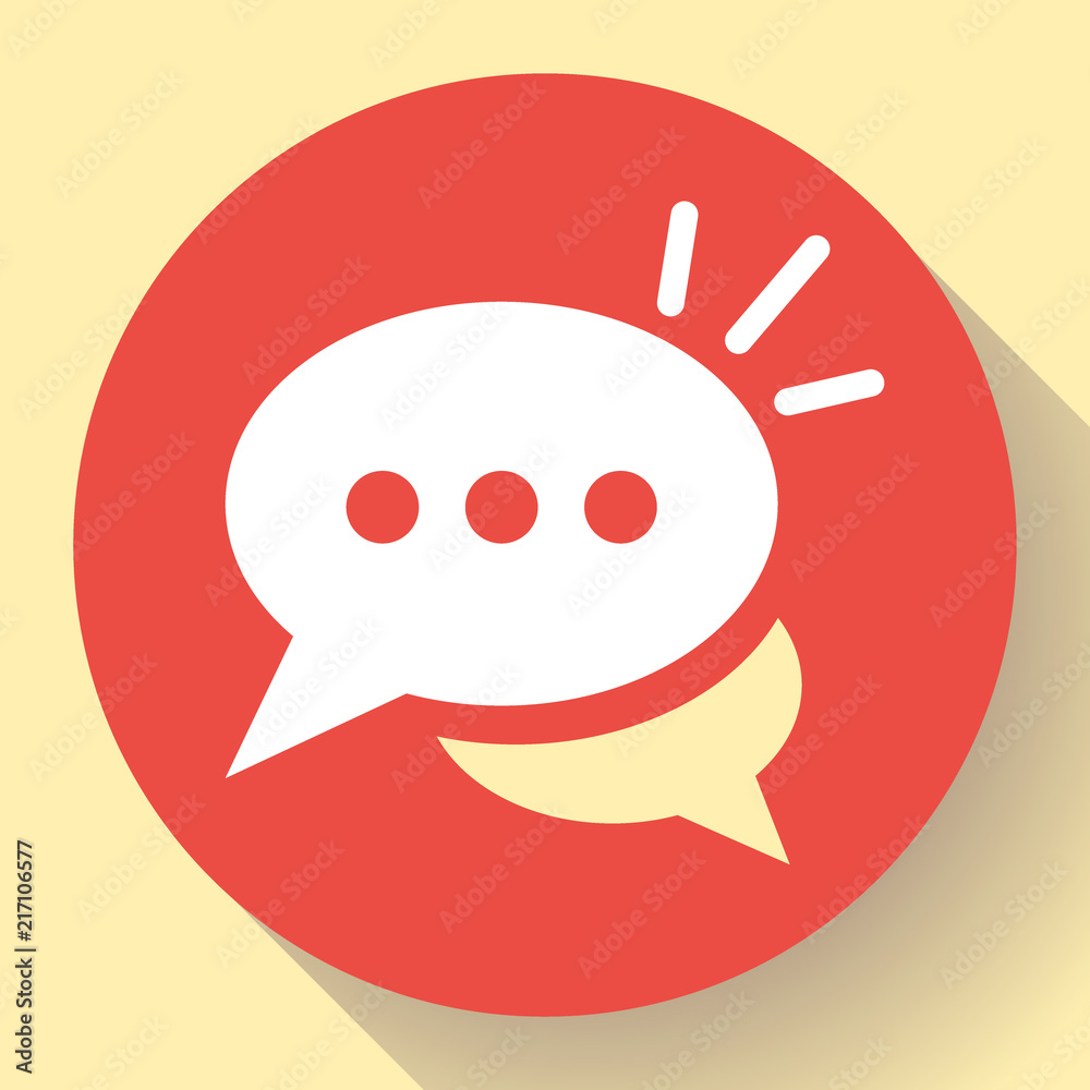 Live chat icon with dialog clouds vector. Speech bubble symbol for your ...