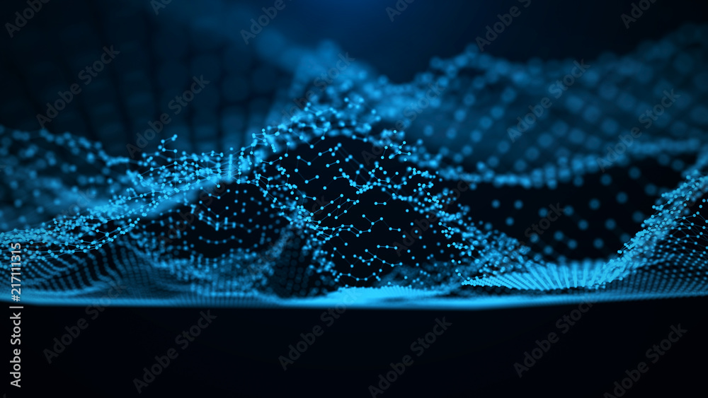 3d landscape. Big Data. 3d futuristic illustration.Digital landscape ...