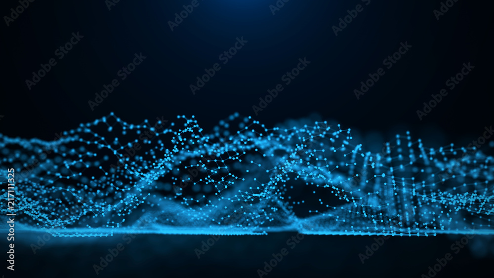 3d landscape. Big Data. 3d futuristic illustration.Digital landscape ...