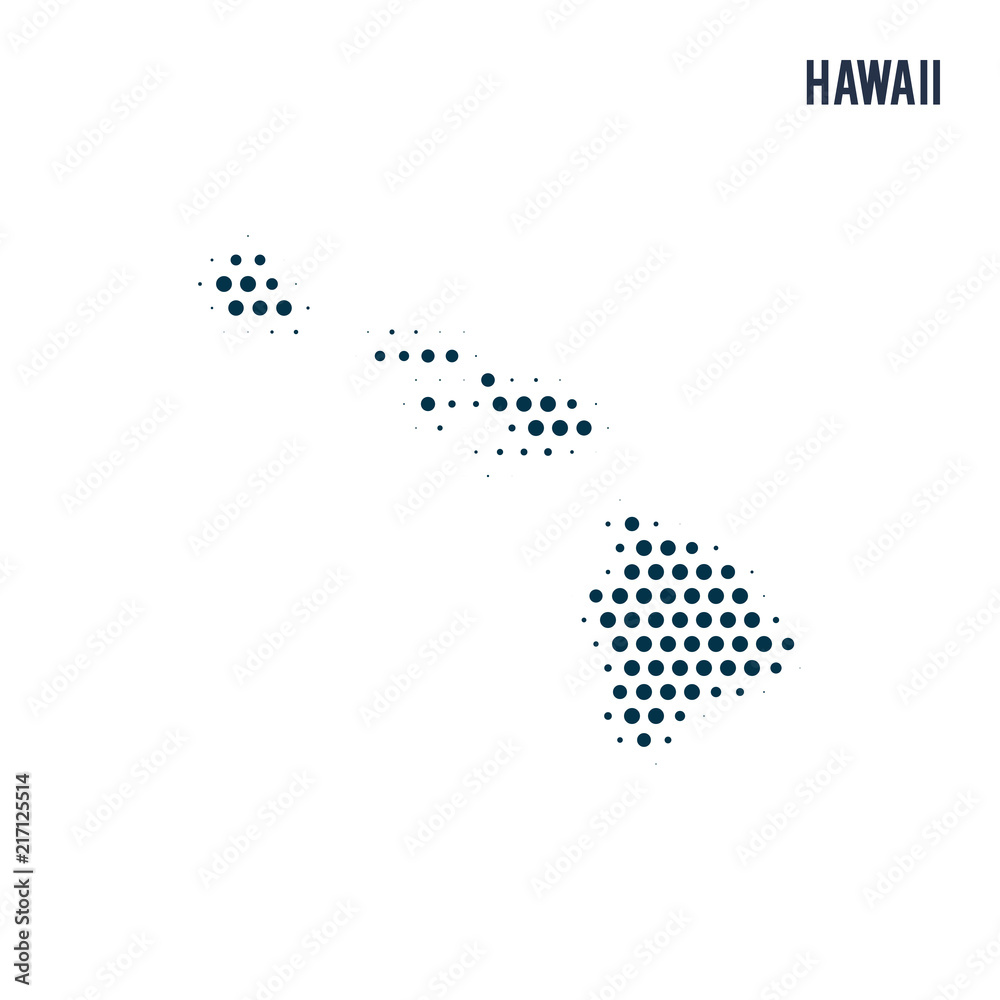 Dotted Hawaii map isolated on white background. Stock Vector | Adobe Stock