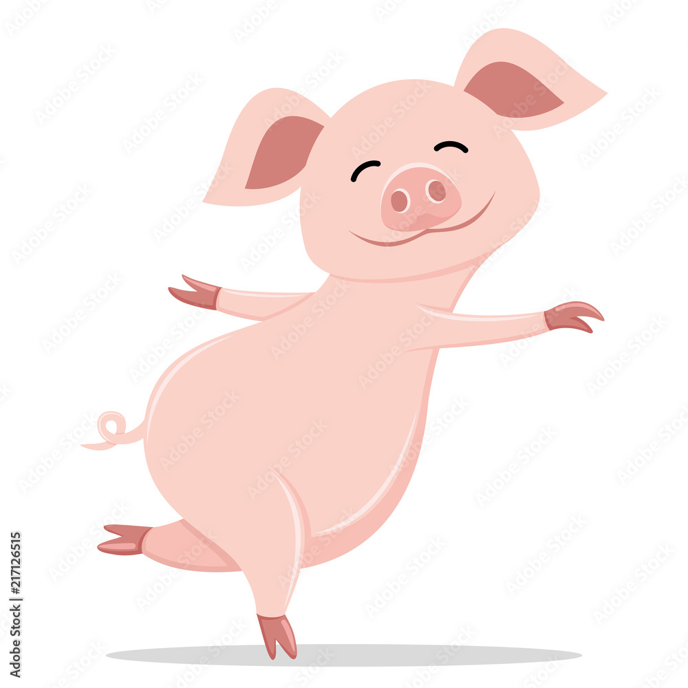 Pig Standing Upright