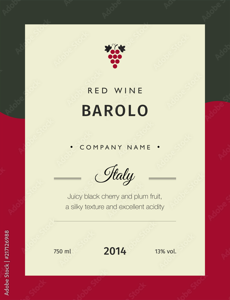 Red wine labels. Vector premium template set. Clean and modern design ...