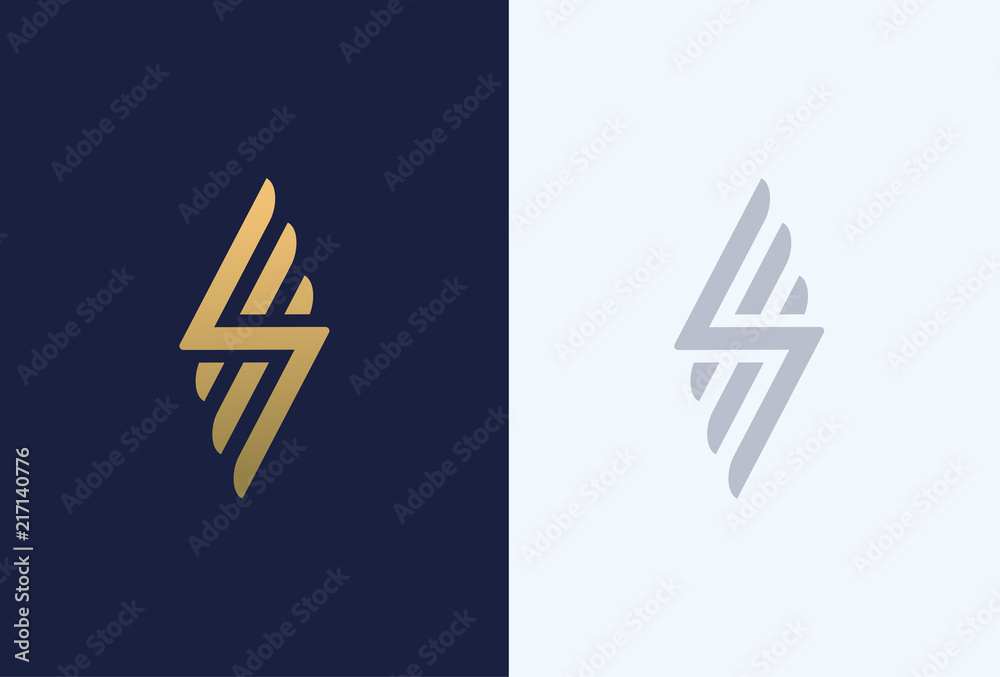 Premium letter S logo design. Luxury abstract geometric logotype ...