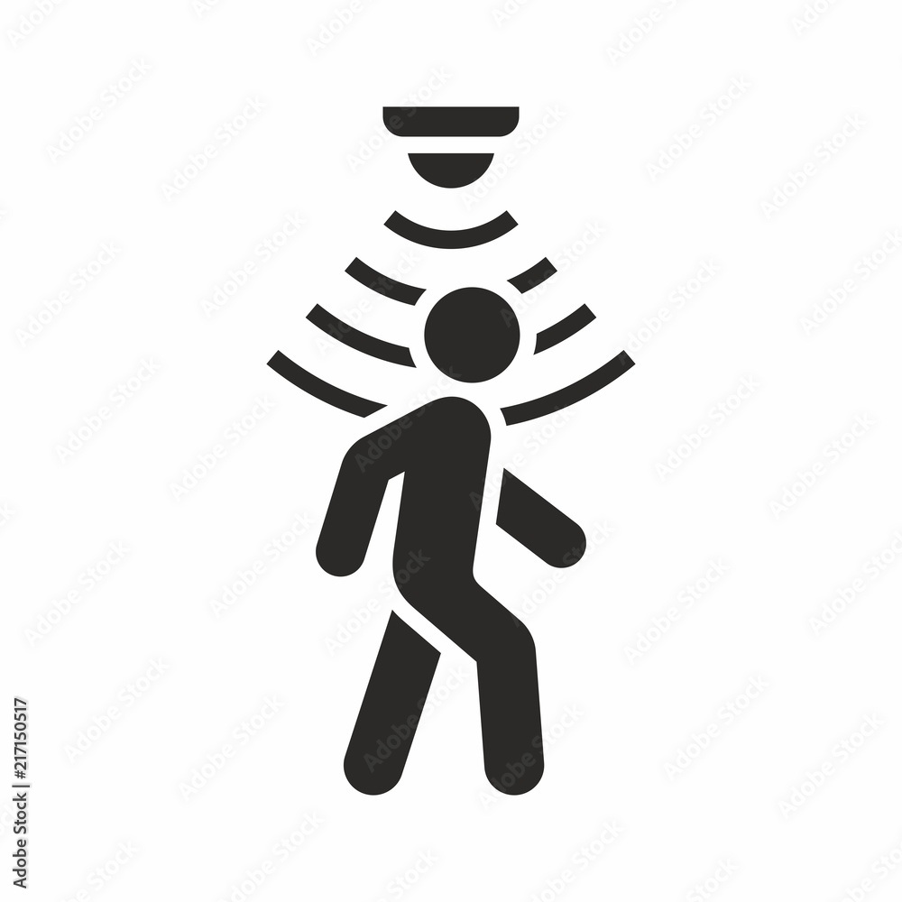 Motion sensor icon, walking man Stock Vector | Adobe Stock