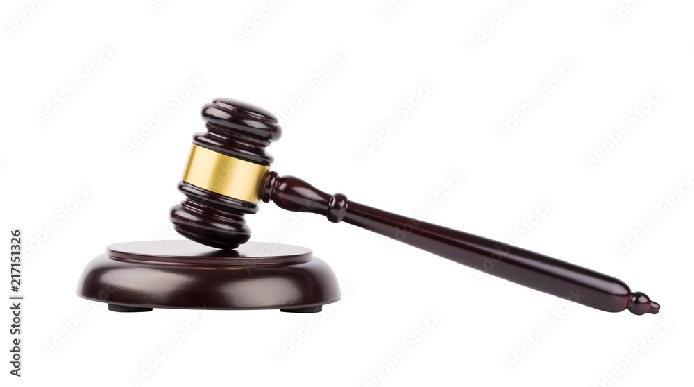 Judge hammer on white Stock Photo | Adobe Stock