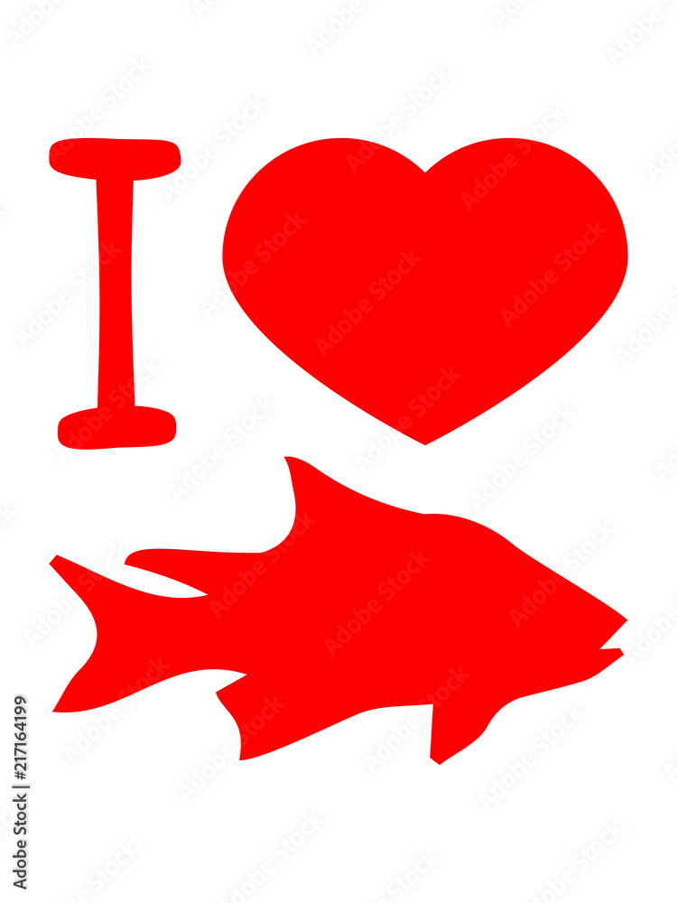 herz liebe i love fisch angeln schwimmen meer köder fischen see tauchen ...